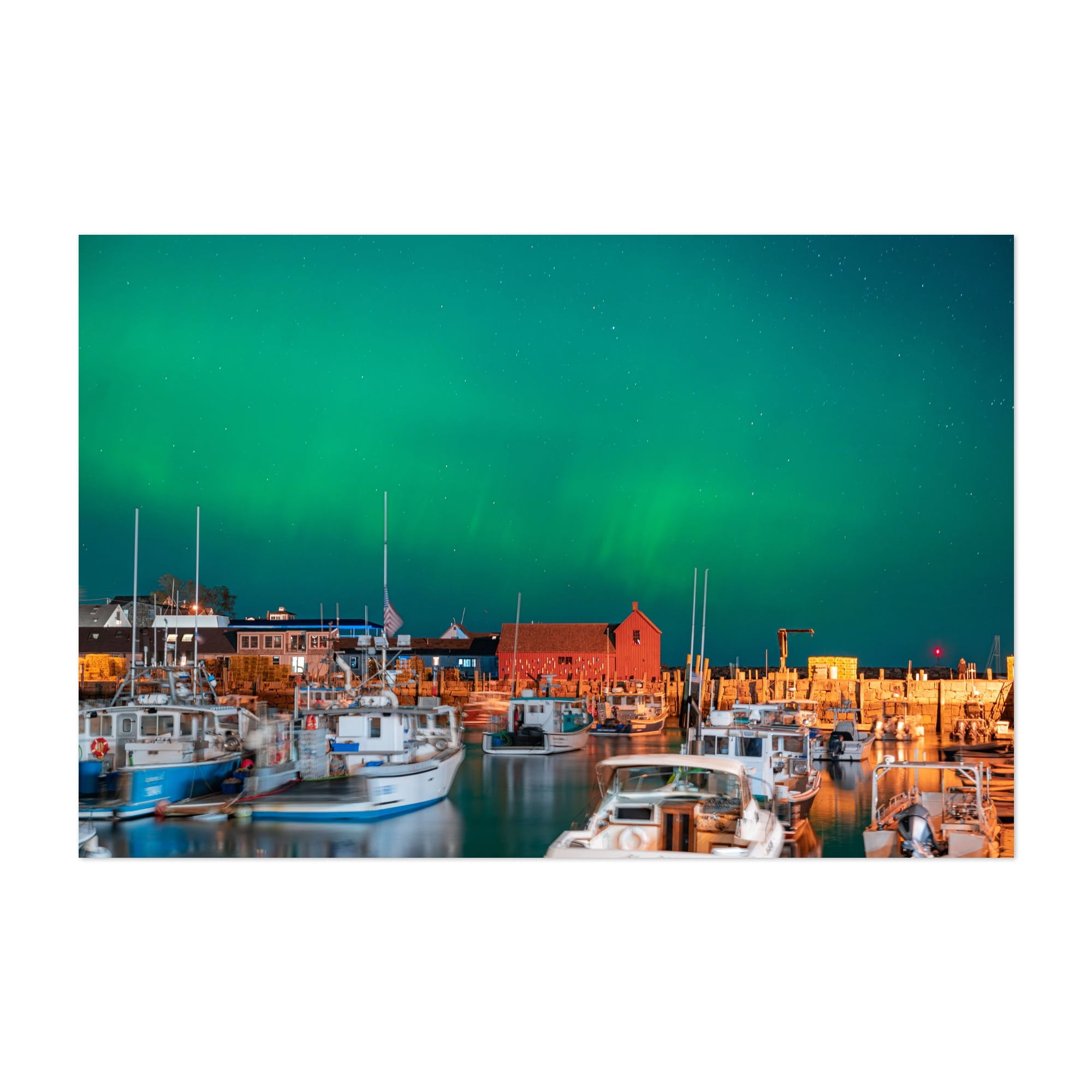Aurora over Rockport Harbor - Rockport Massachusetts Photography Aurora ...