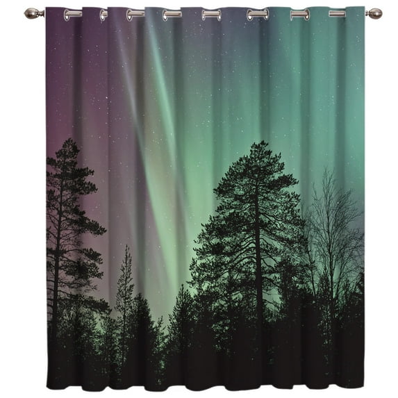 Aurora Scenery Room Curtains Large Window Window Curtains Living Room ...