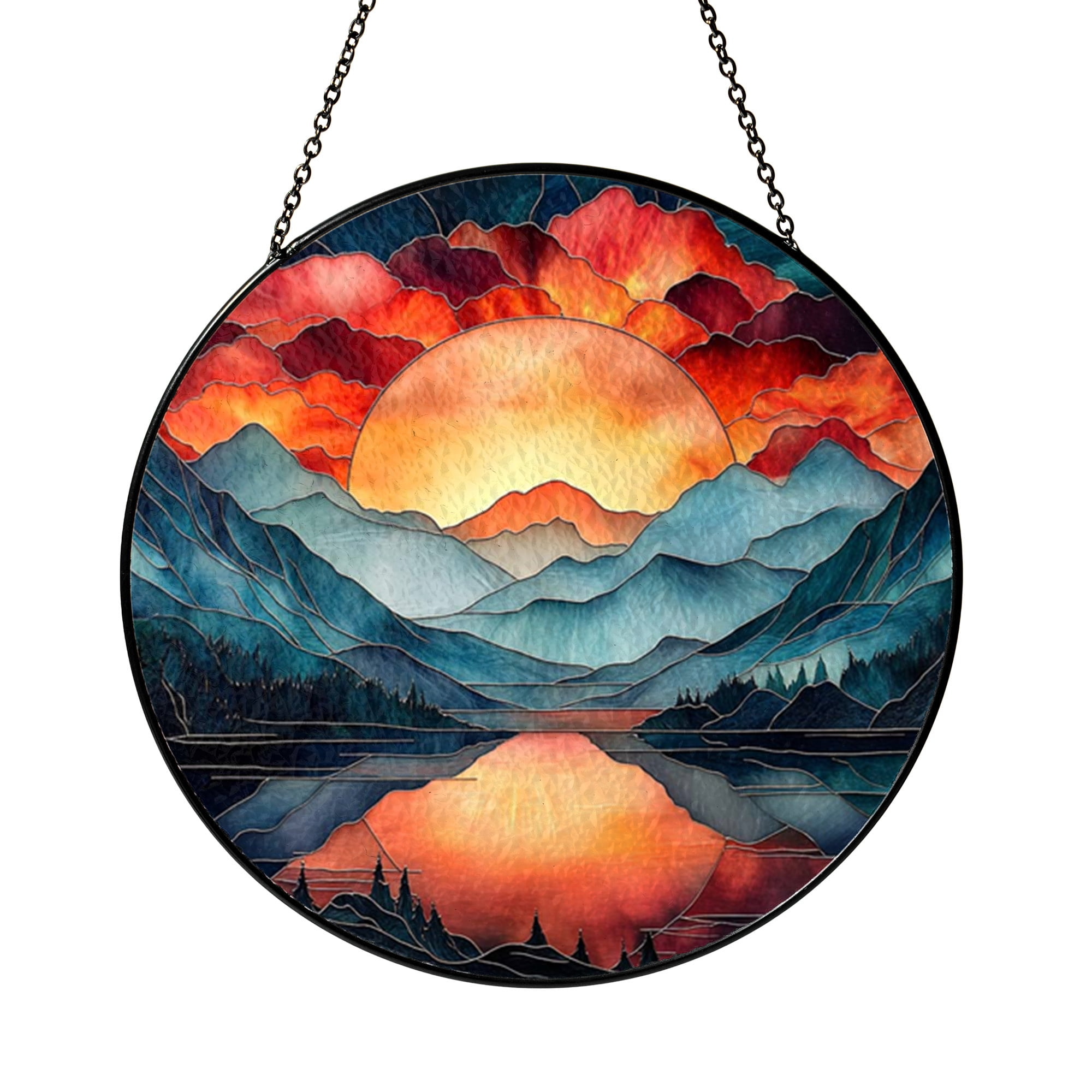 Aurora Sky Inspired Stained Glass Style Window Hanging Art2001 ...
