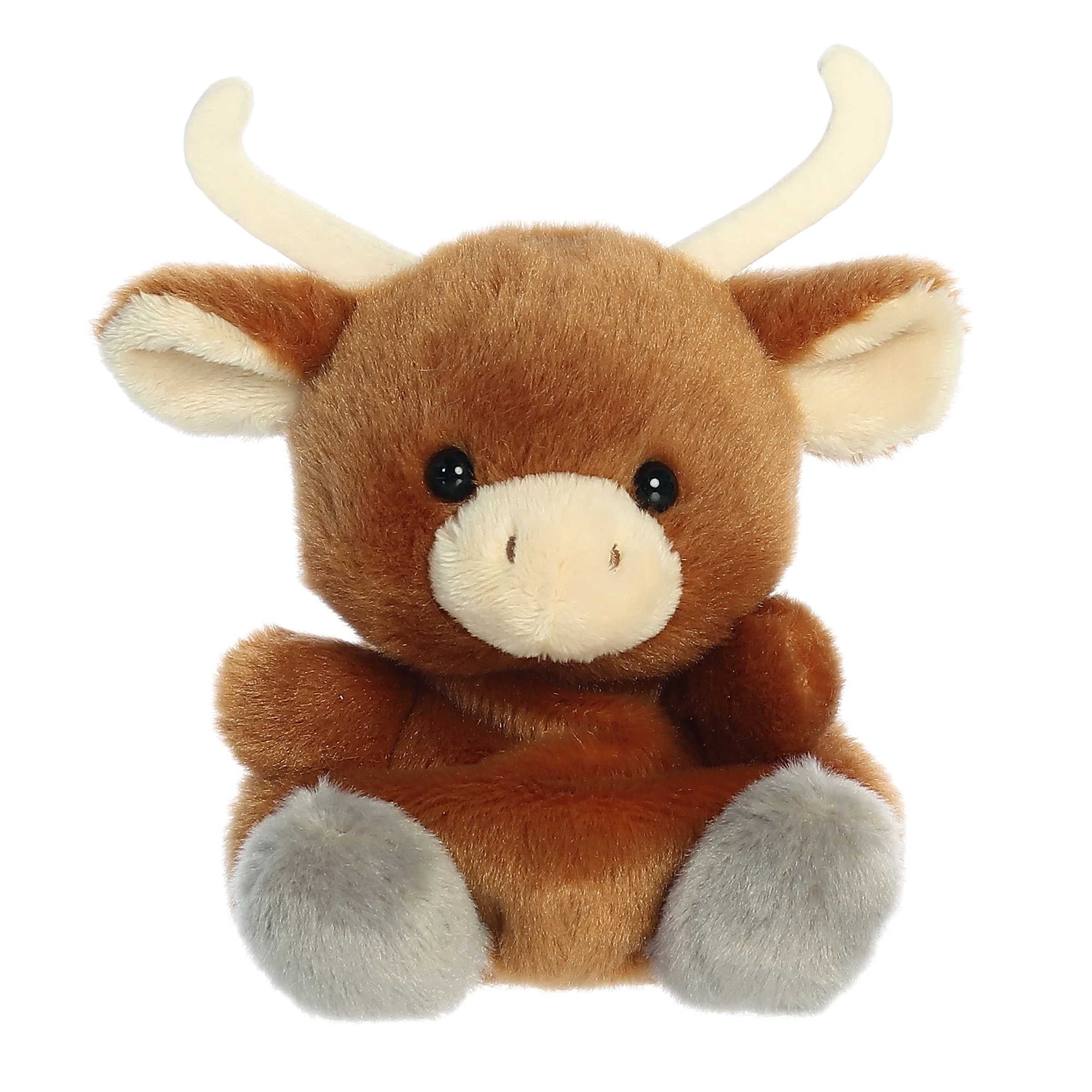 Aurora - Small Brown Palm Pals - 5" Landon Longhorn - Adorable Stuffed ...