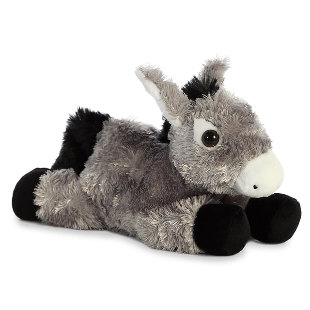 "Aurora Animal Plush Toy - Small Gray Mini Flopsie Donkey, 8"" Stuffed ...