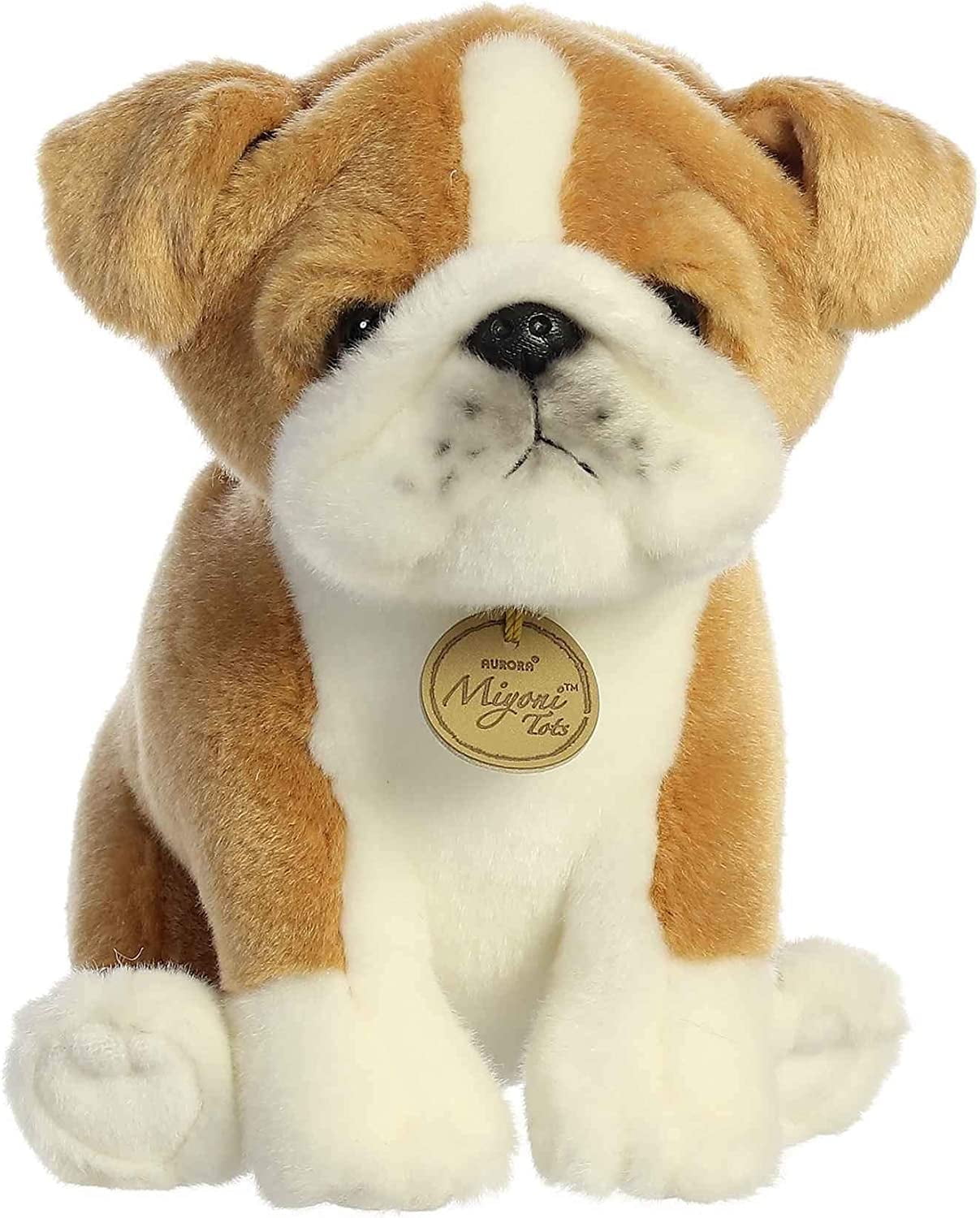 Aurora - Small White Miyoni Tots - 8" Bulldog Pup - Adorable Stuffed ...