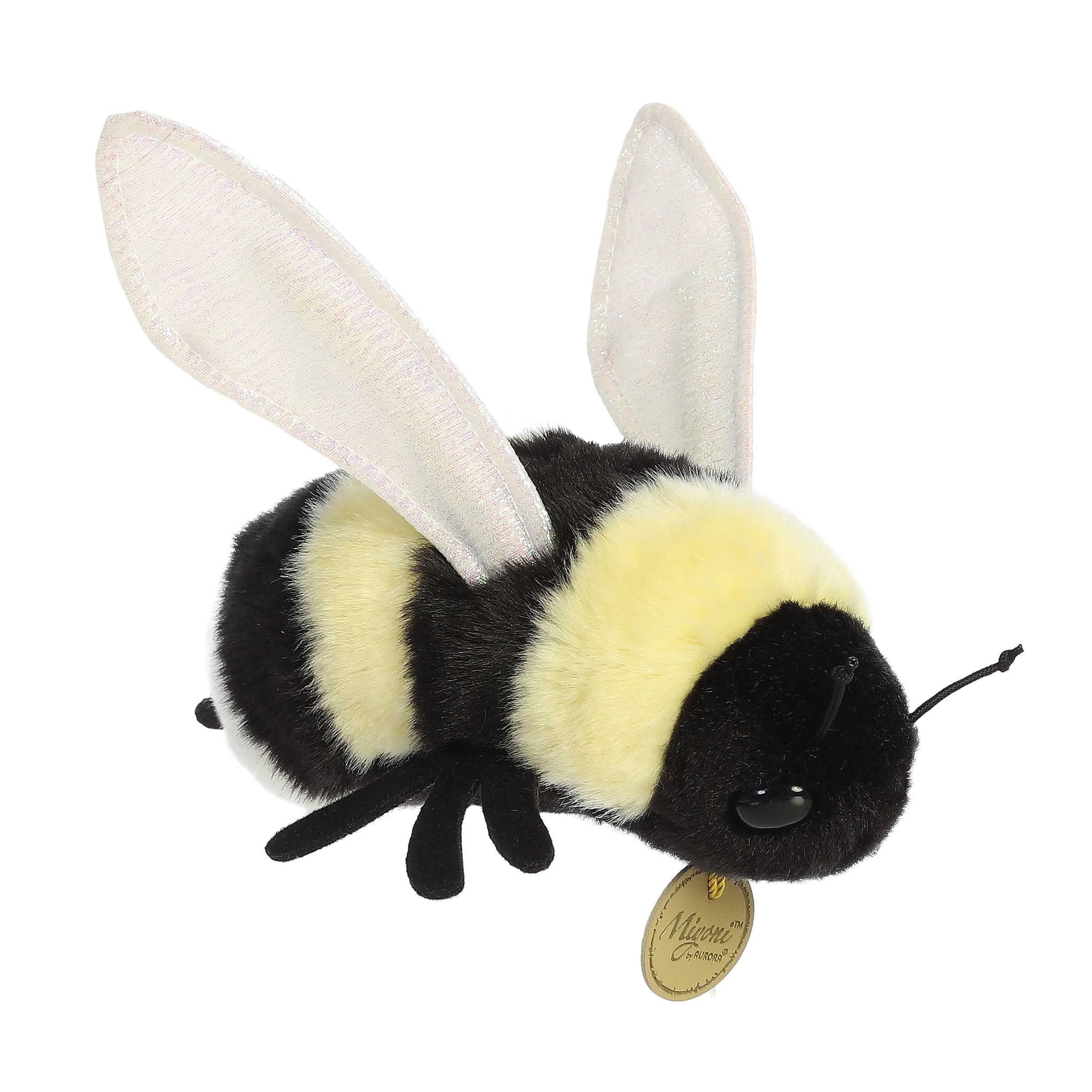 Aurora - Small Yellow Miyoni - 7" Bumblebee - Realistic Stuffed Animal ...