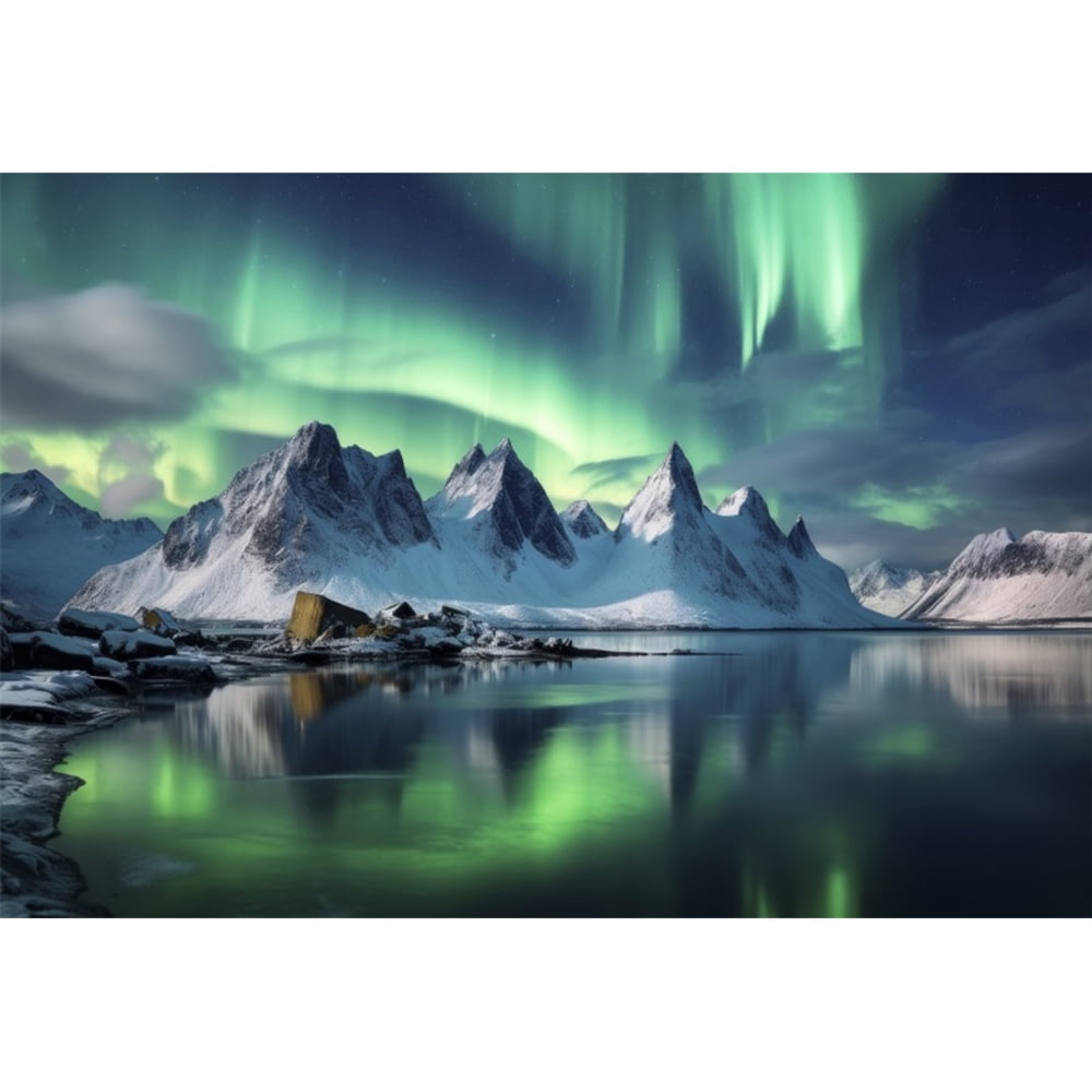 Aurora Starry Sky Background for Portrait Photo Shoot Winter Natural ...