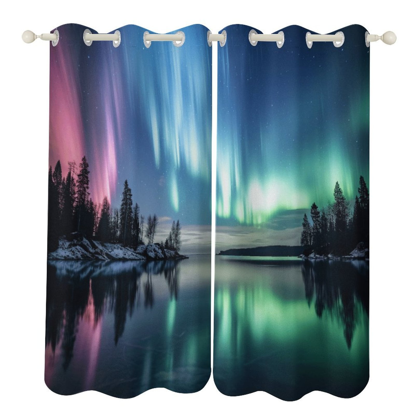 Aurora Starry Sky Window Curtain Panels Grommet Blackout Curtains ...