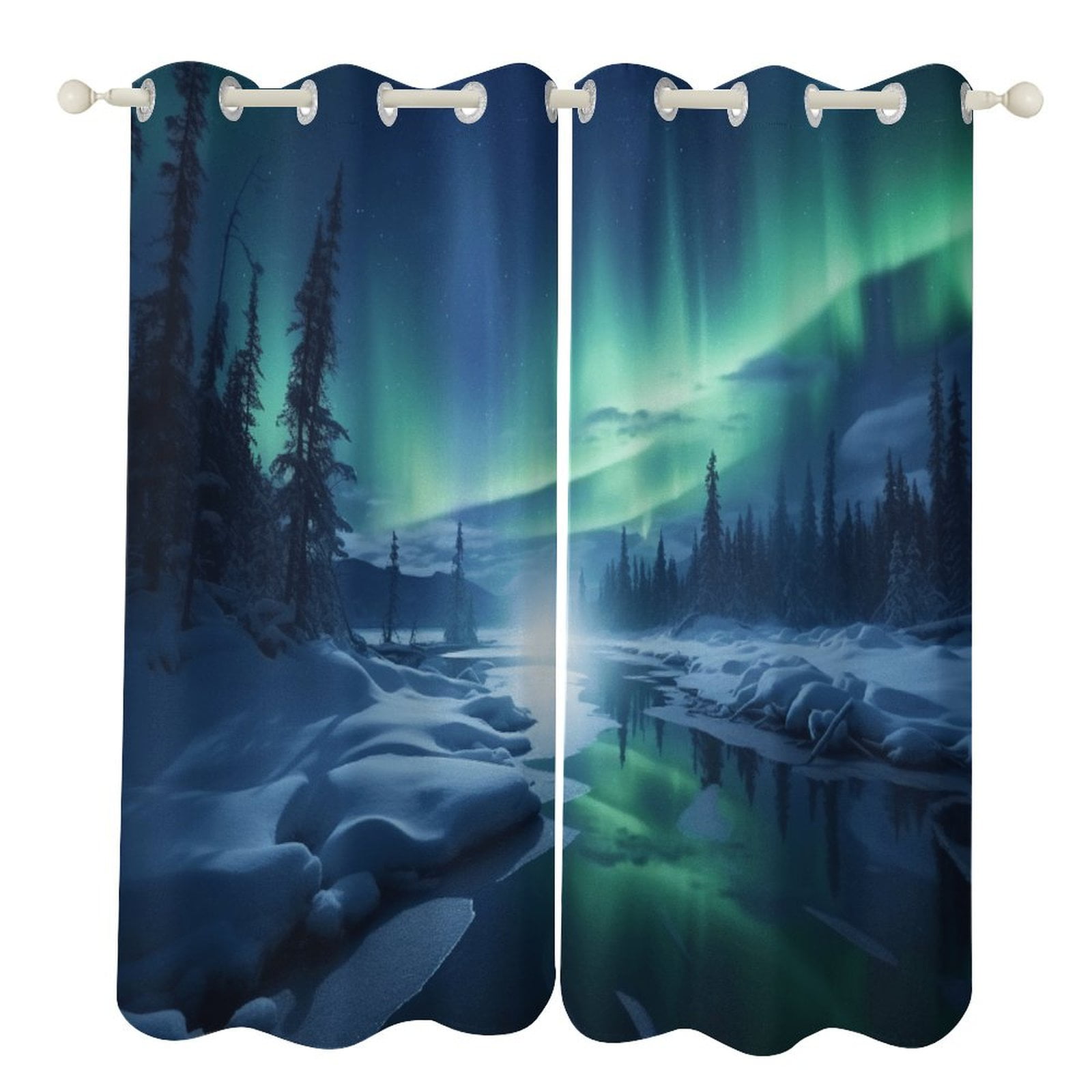 Aurora Starry Sky Window Curtain Panels Grommet Blackout Curtains ...
