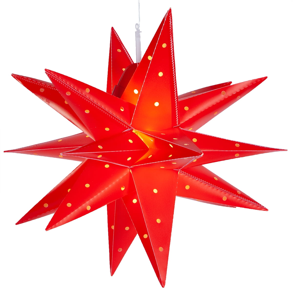 Aurora Superstar 17" Red Hanging Moravian Star Light LED Lantern Decor ...