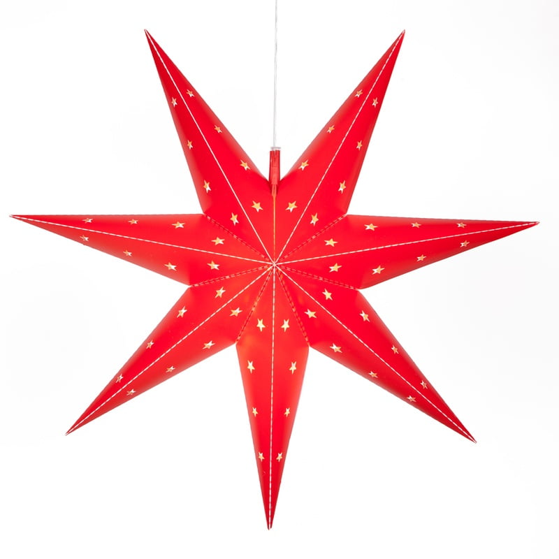 Aurora Superstar 24" Red Hanging 7 Point Star Light LED Lantern Decor ...