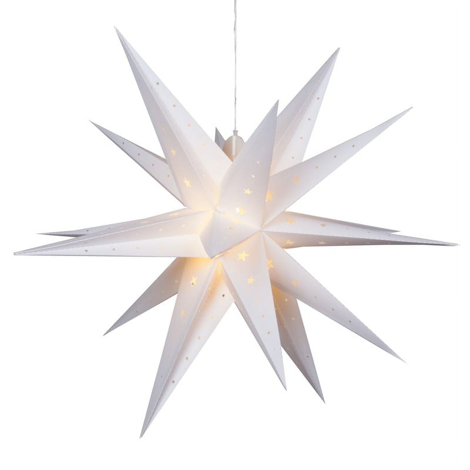 "Aurora Superstar 24"" White Moravian Star Light, LED Indoor Christmas ...