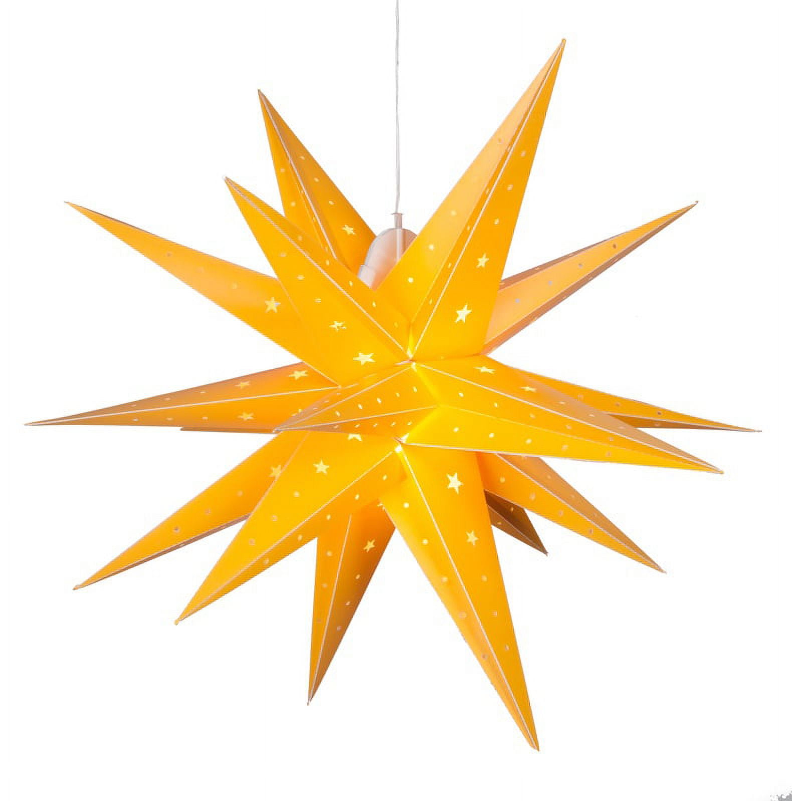 Aurora Superstar 24" Yellow Hanging Moravian Star Light LED Lantern ...