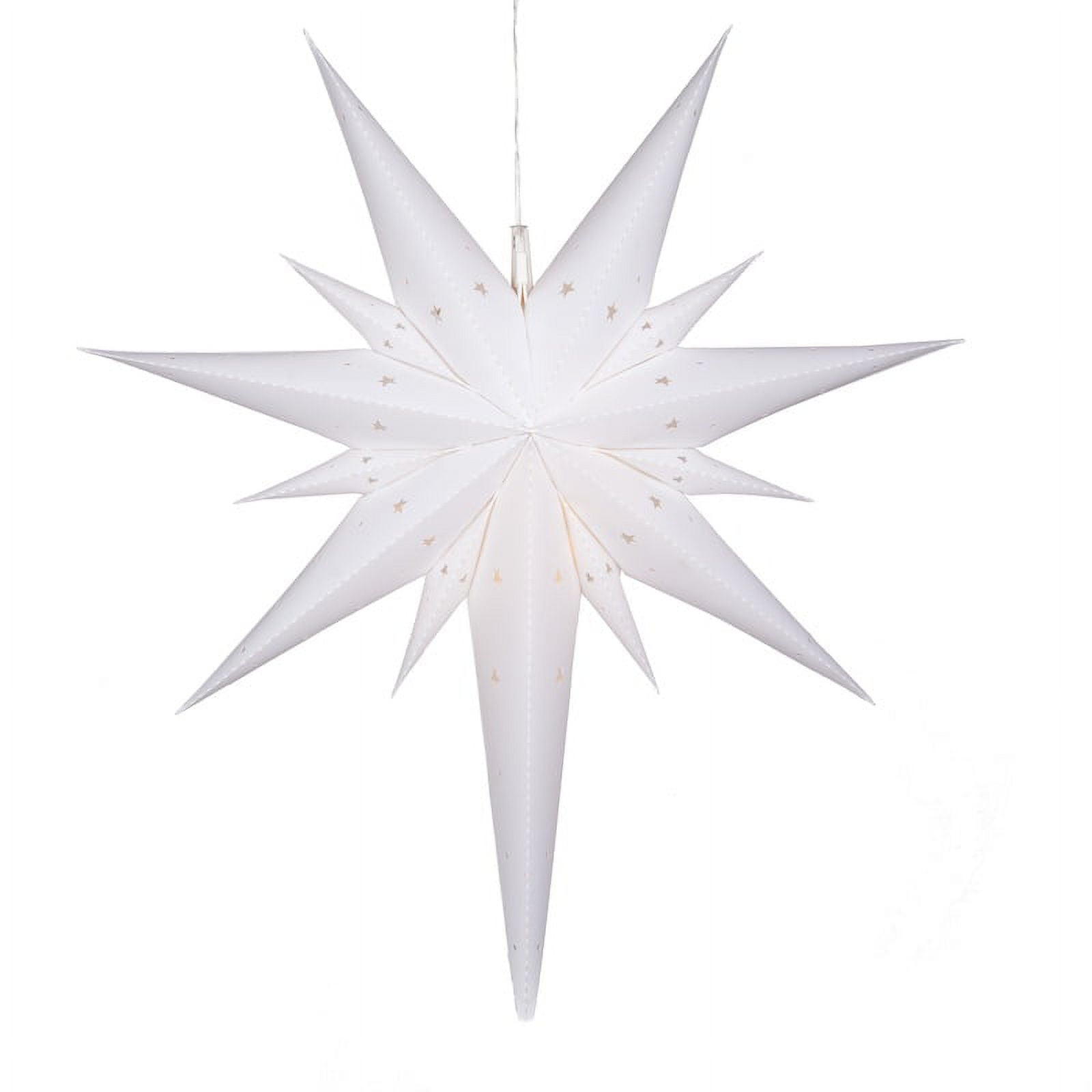 Aurora Superstar 26" White Hanging Bethlehem Star Light LED Lantern ...