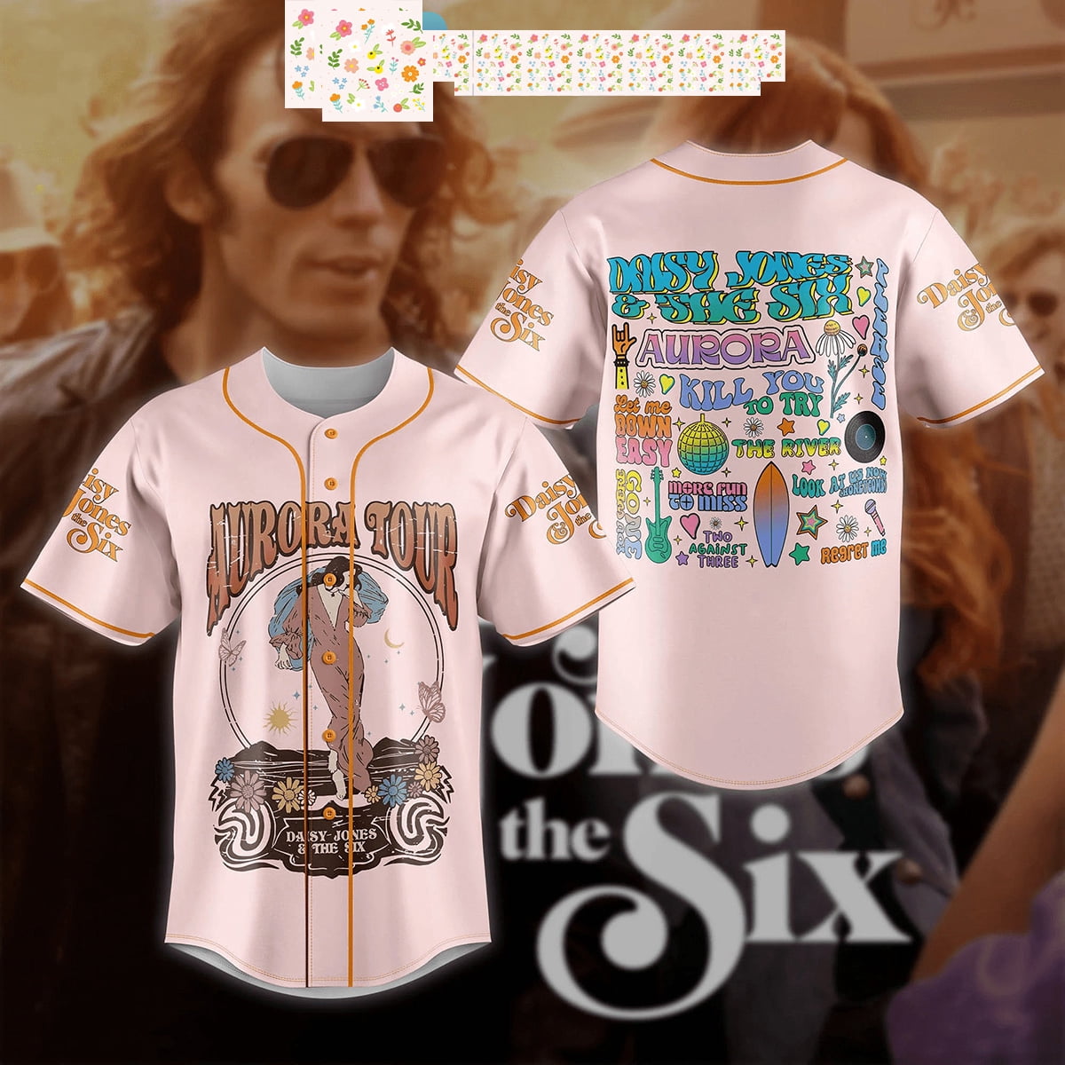 Aurora Tour Daisy Jones And The Six Baseball Jersey - Walmart.com