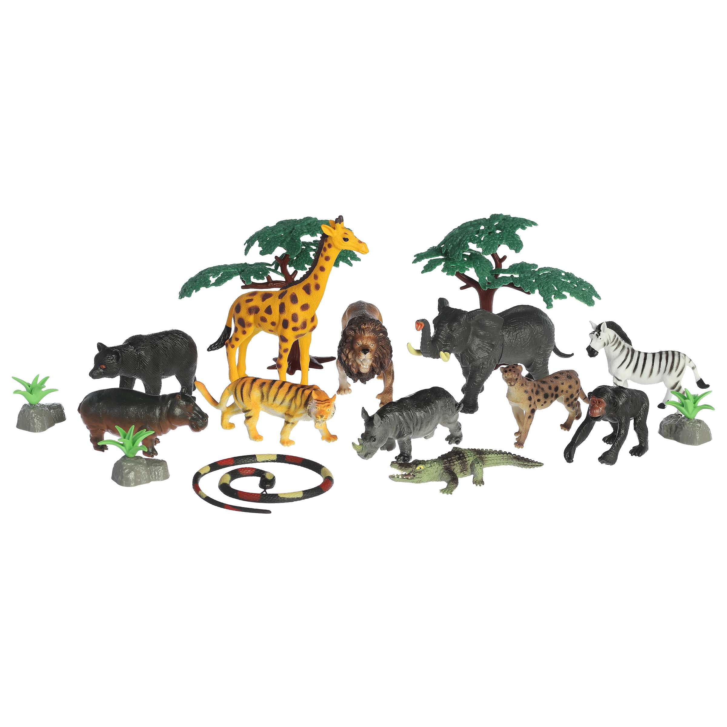 Aurora Toys - Small Multicolor Habitat - Animals Of The Wild Play Set ...