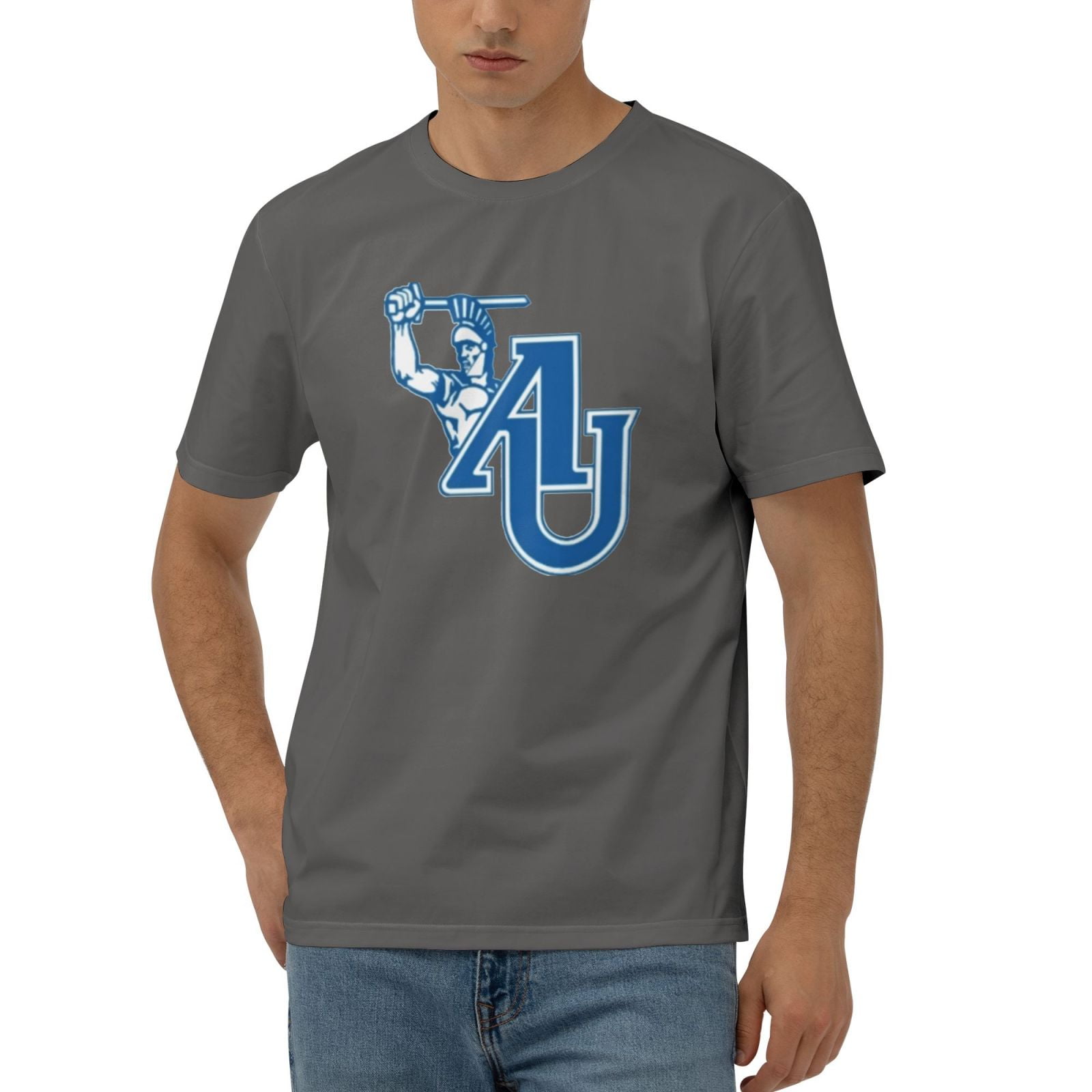 Aurora University Logo Men'S 170g Combed Cotton Short Sleeve T-Shirt ...