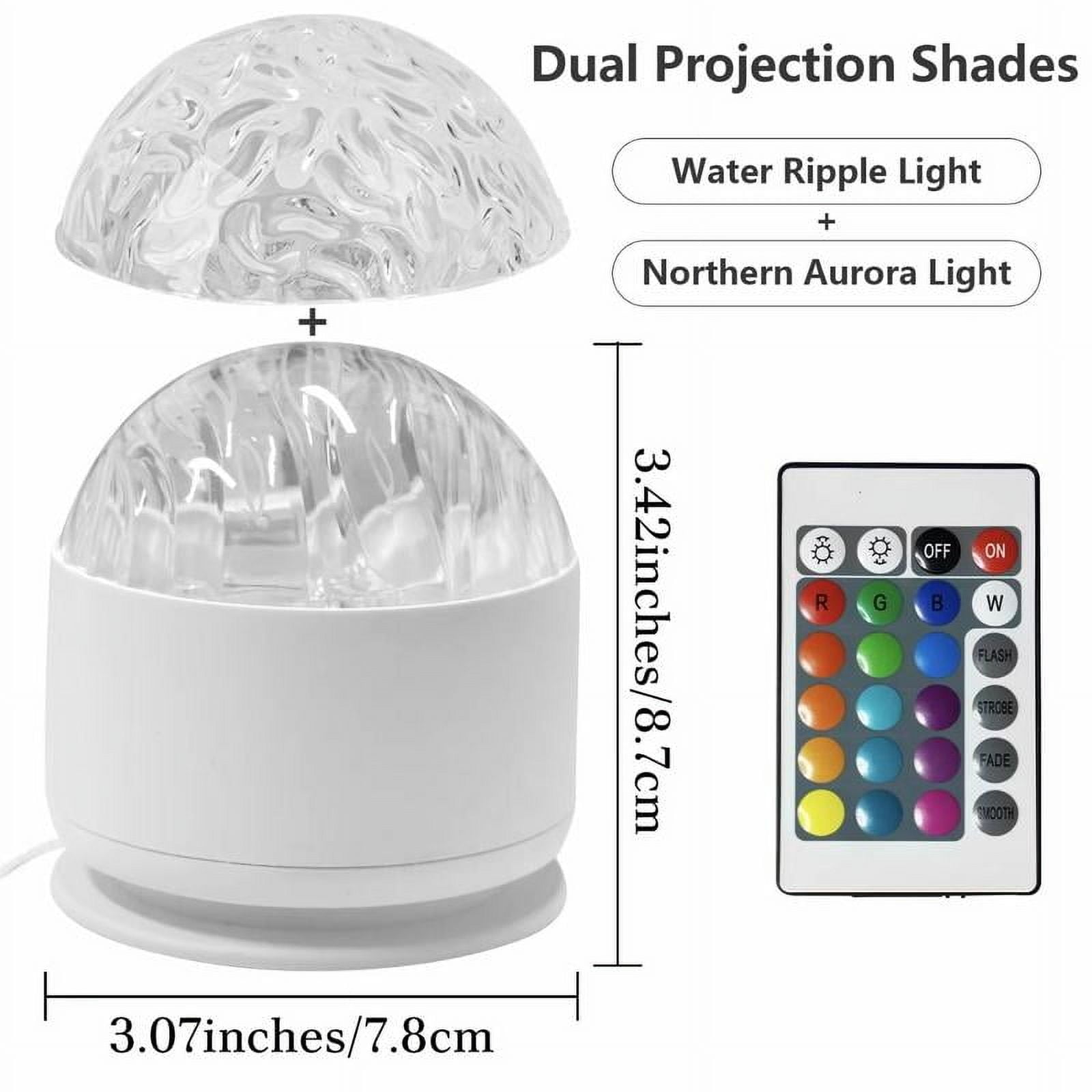 Aurora/Water Ripple/Sky Projector Light, USB Rechargeable 16 Colors LED ...