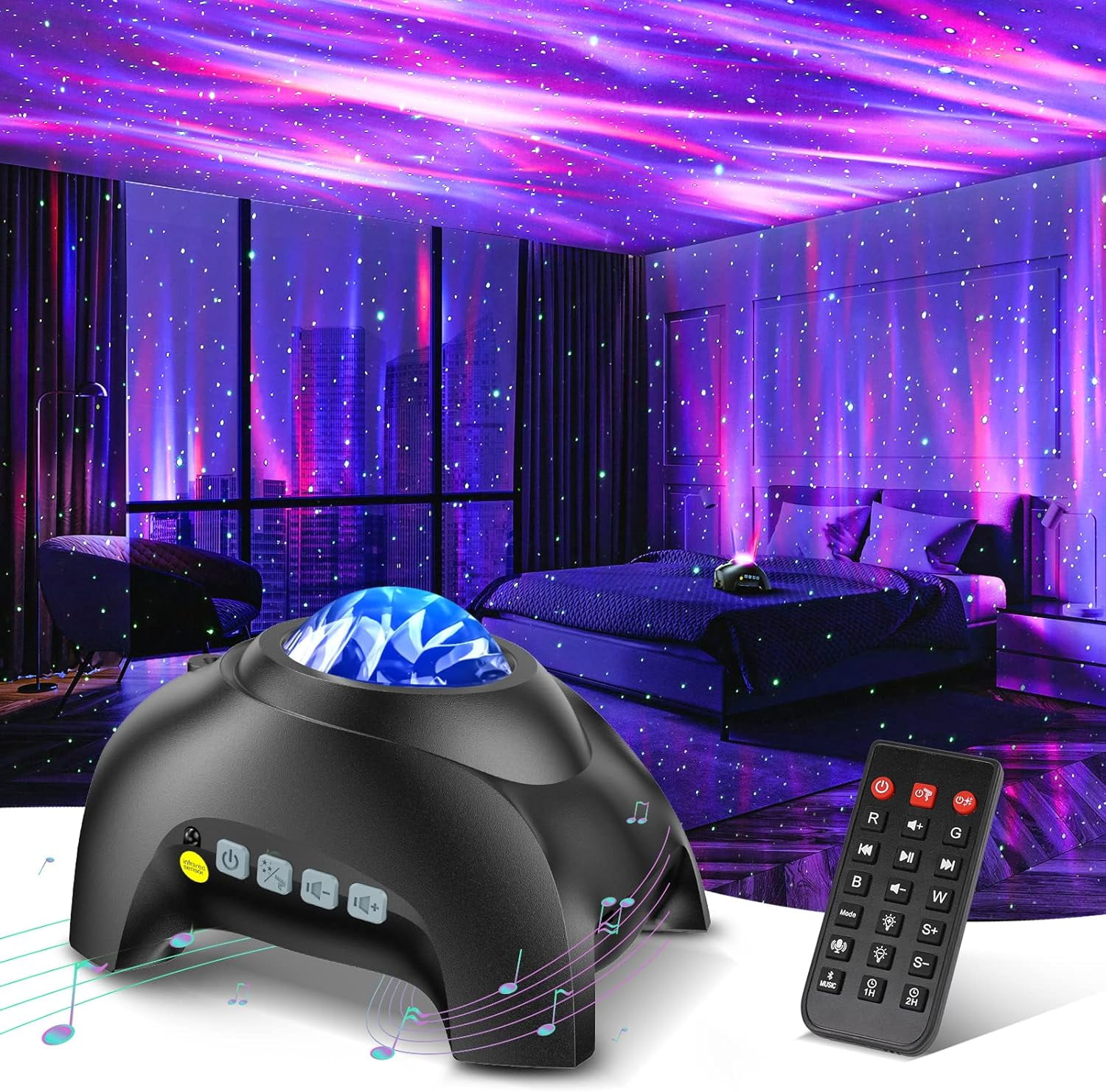 Aurora borealis projector 33-light effect, night light LED star ...