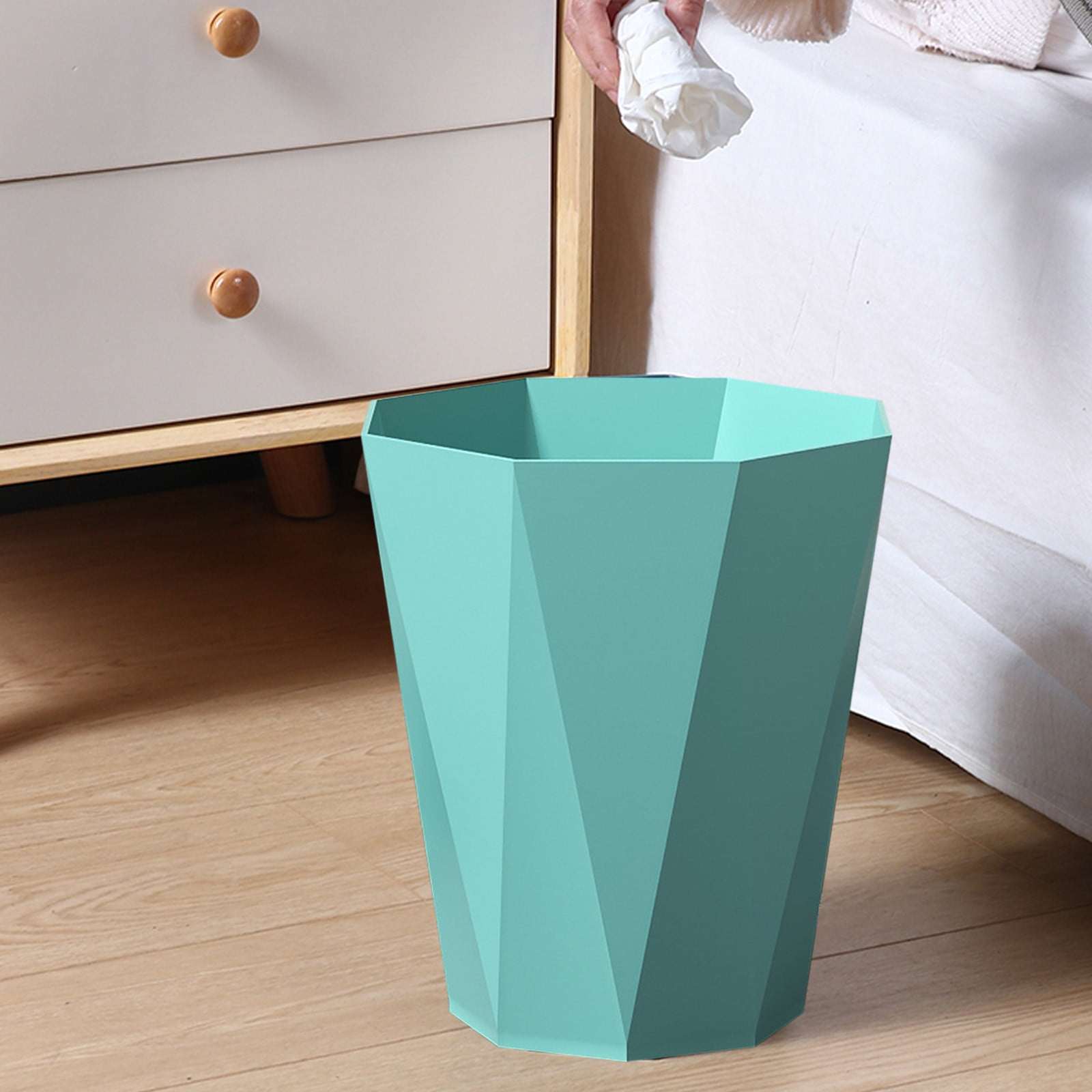 AuroraX 1.9 Gallon Wastebasket Stylish Small Green Solid Trash Can ...