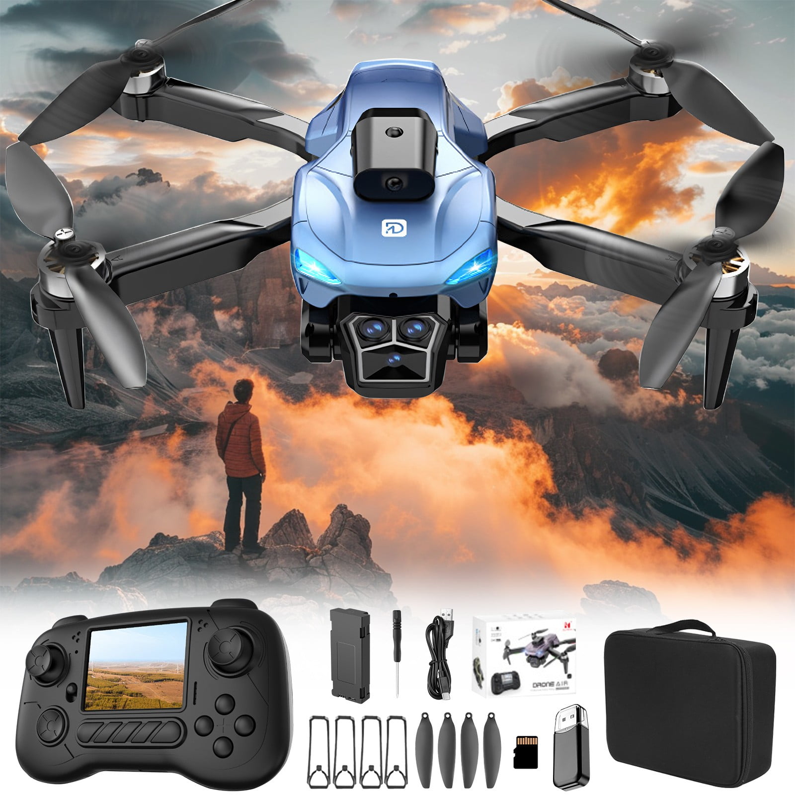 AuroraX 1080p Drone with Rechargeable Screen Controller and Camera Fpv ...