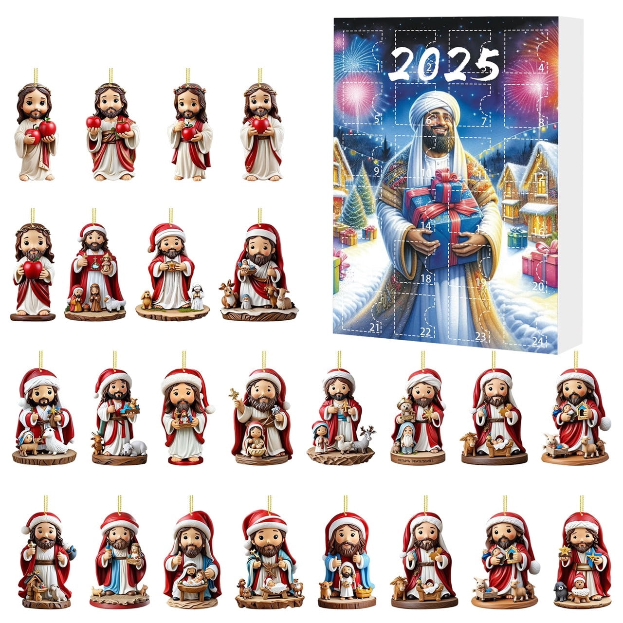 AuroraX 24 Days Advent Calendar Santa Claus Acrylic 2025 Christmas ...