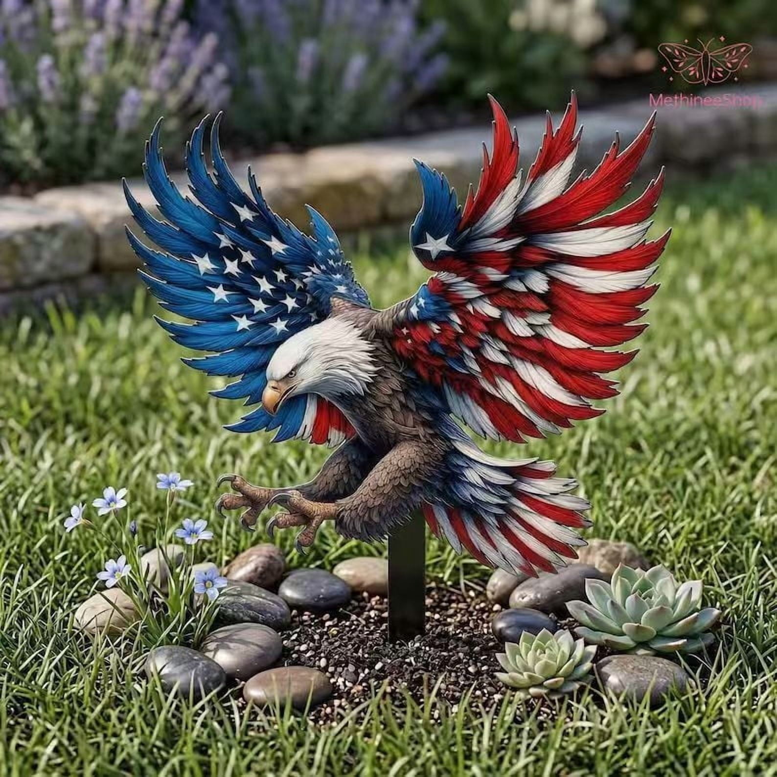 AuroraX 4th of July Yard Sign Patriotic Yard Decorations Outdoor US ...
