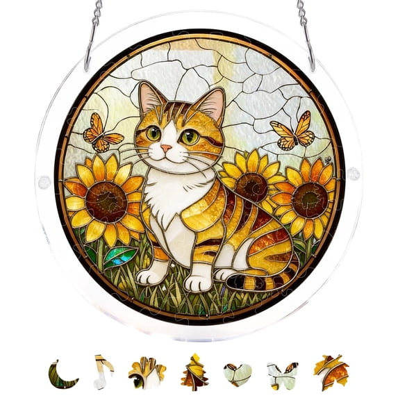 AuroraX Acrylic Suncatcher Window Hanging 83 Piece Suncatcher Puzzle ...