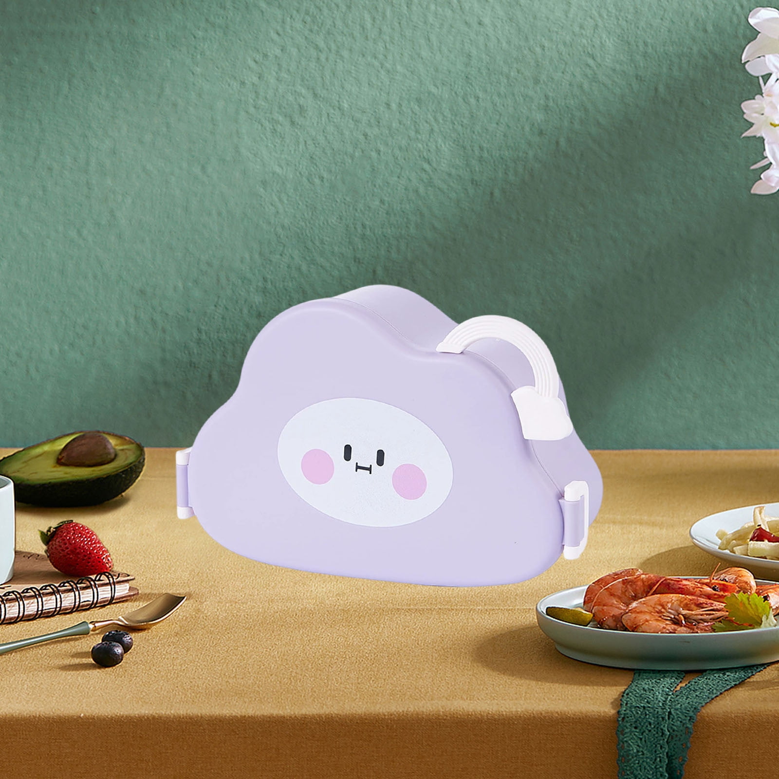 AuroraX Airtight Cute Cloud Lunch Box Containers 28 oz Portable ...