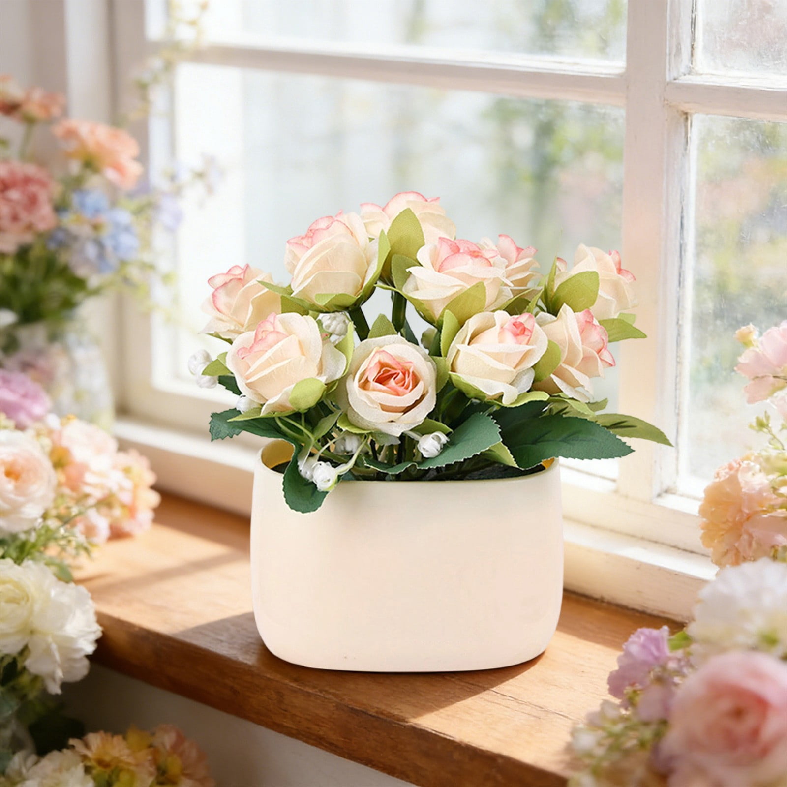 AuroraX Artificial Flowers Summer Decorations for Home Indoor Realistic ...