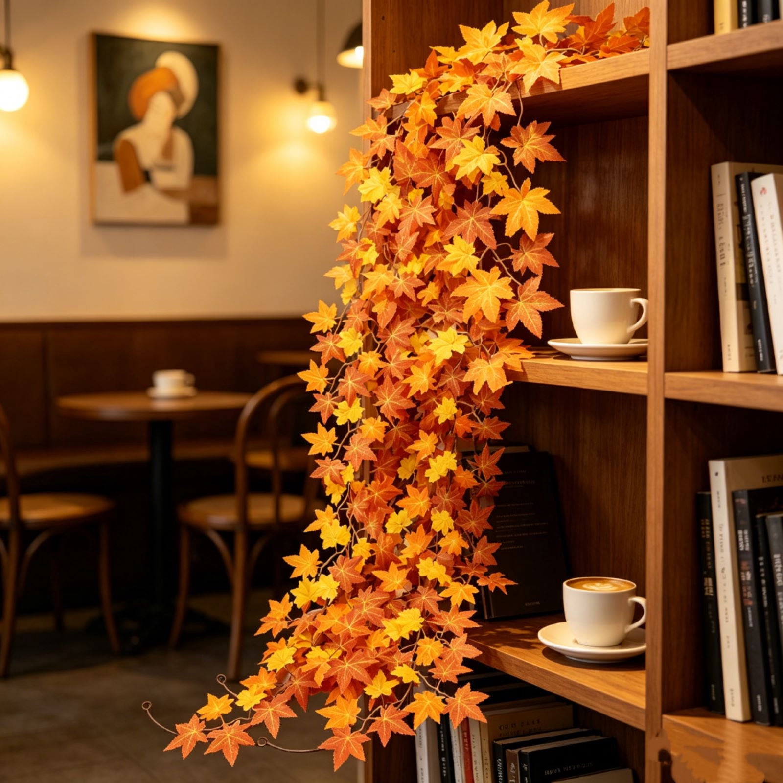 AuroraX Artificial Maple Leaf Vines Garland Fall Maple Leaf Hanging ...