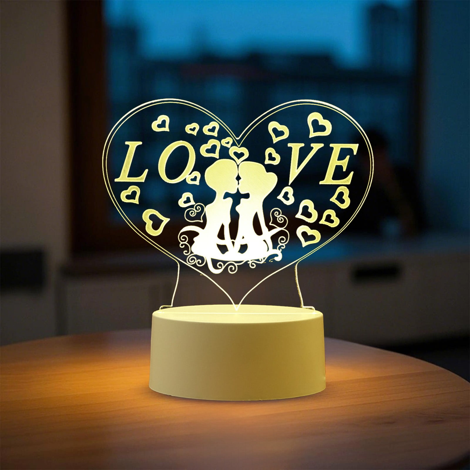 AuroraX Battery Operated Led Lights,Indoor Heart-Shaped Small Holiday ...