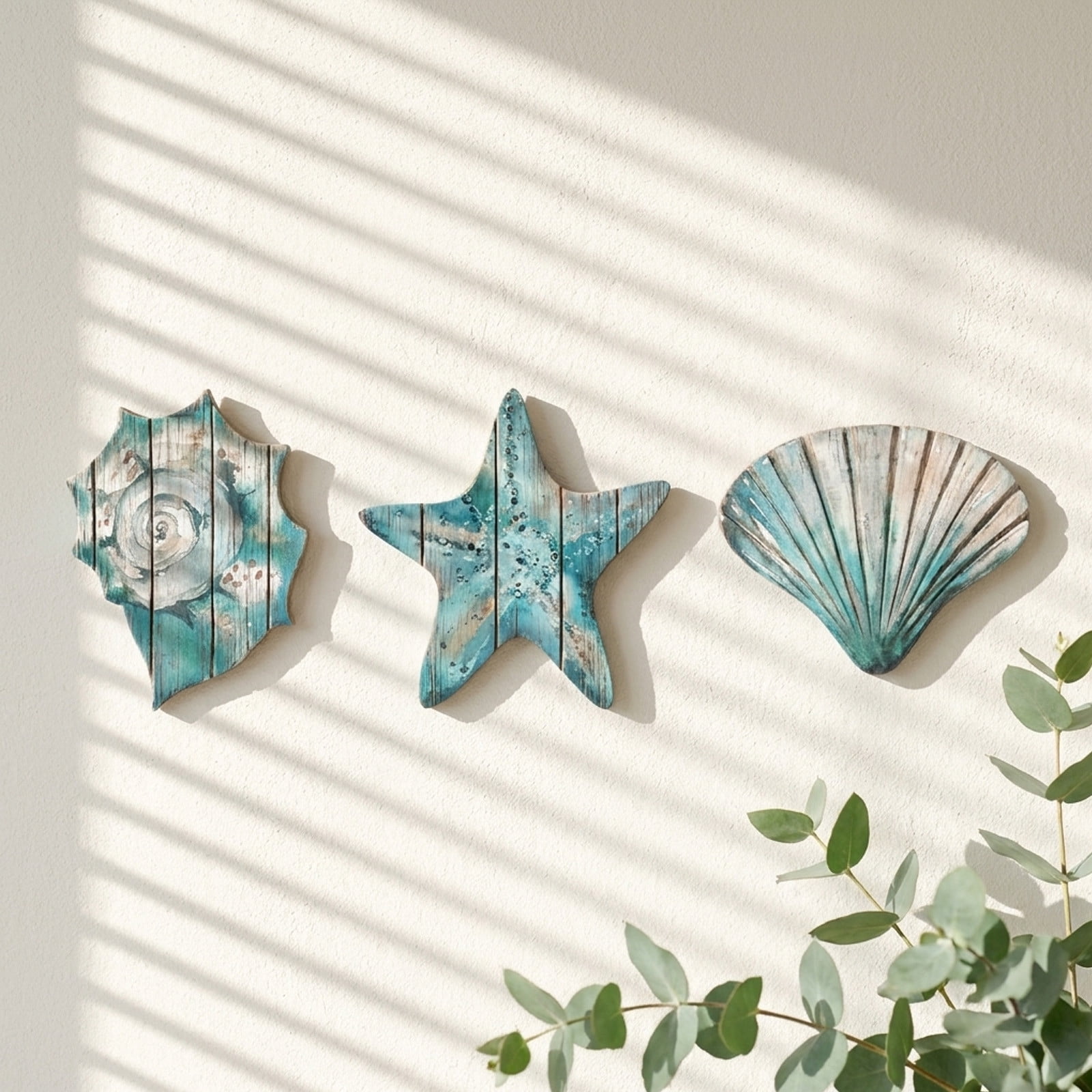 AuroraX Beach Themed Wooden Porch Signs Sea Animal Nautical Wall Decor ...