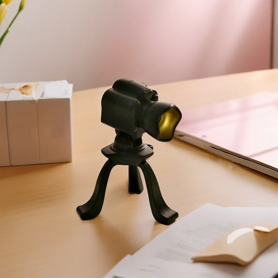 AuroraX Bedside Mini Retro Camera Lamp Portable Table Lamp Battery ...