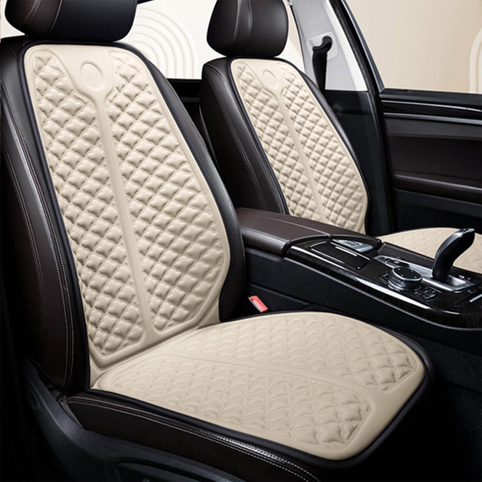 AuroraX Beige High Back Car Seat Cushion Soft Breathable Comfort 4 ...