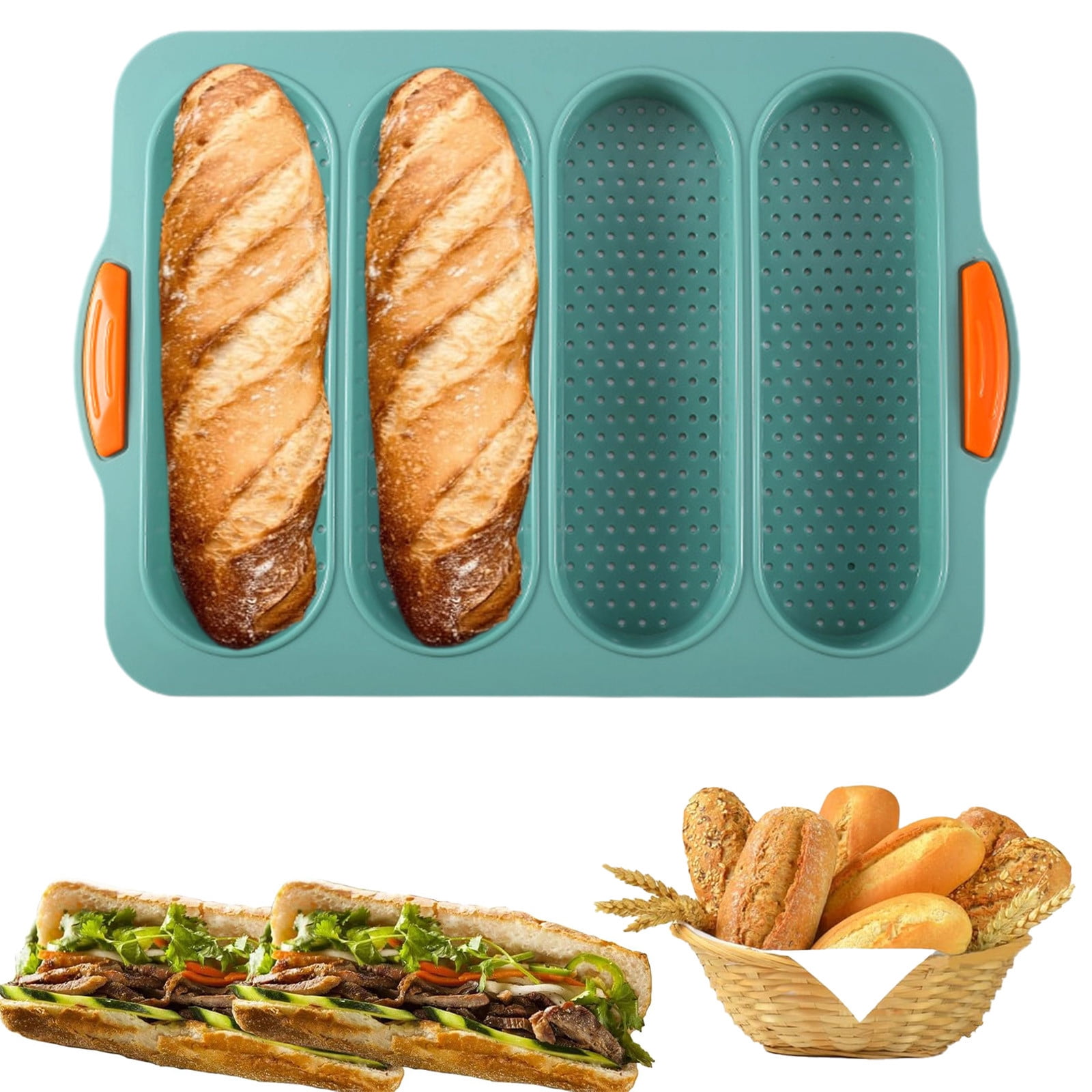 AuroraX Bread Pan,Non-Stick Food-Grade Silicone Molds for Baking Bar ...