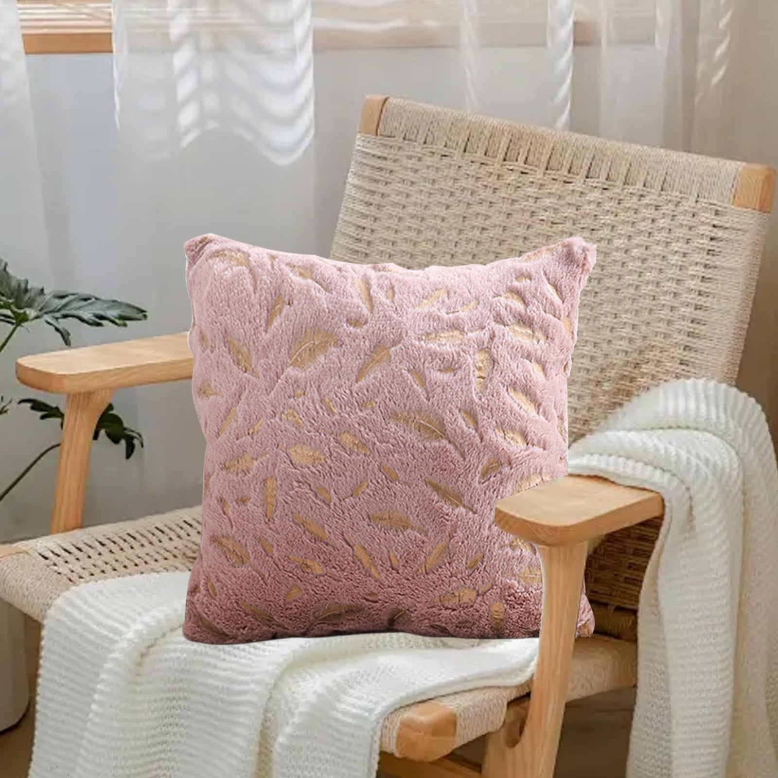 AuroraX Brushed Throw Pillow Covers Decorative 18x18 Inch Pink Pillow ...