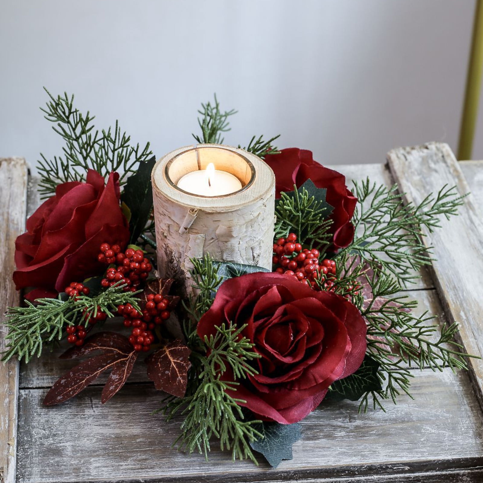 AuroraX Candle Holder Gothic Christmas Decorations,Fake Flower Rose ...