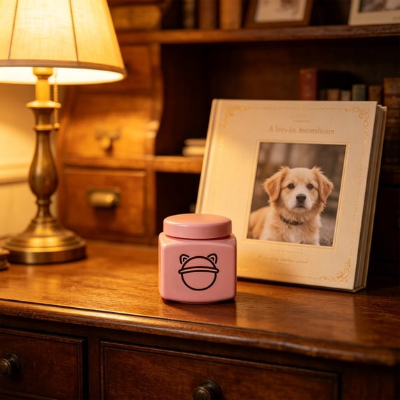 AuroraX Ceramic Pet Cremation Urn Cat Dog Memorial Urn Sealed Keepsake ...