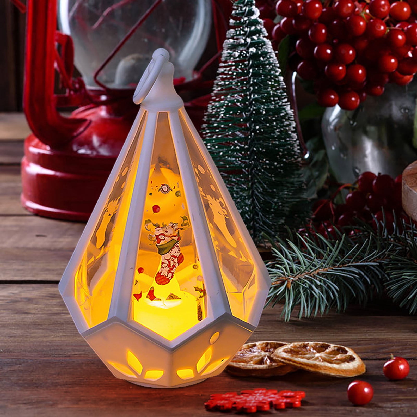 AuroraX Christmas Decoration Plastic Hanging Lights Up Art Deco ...