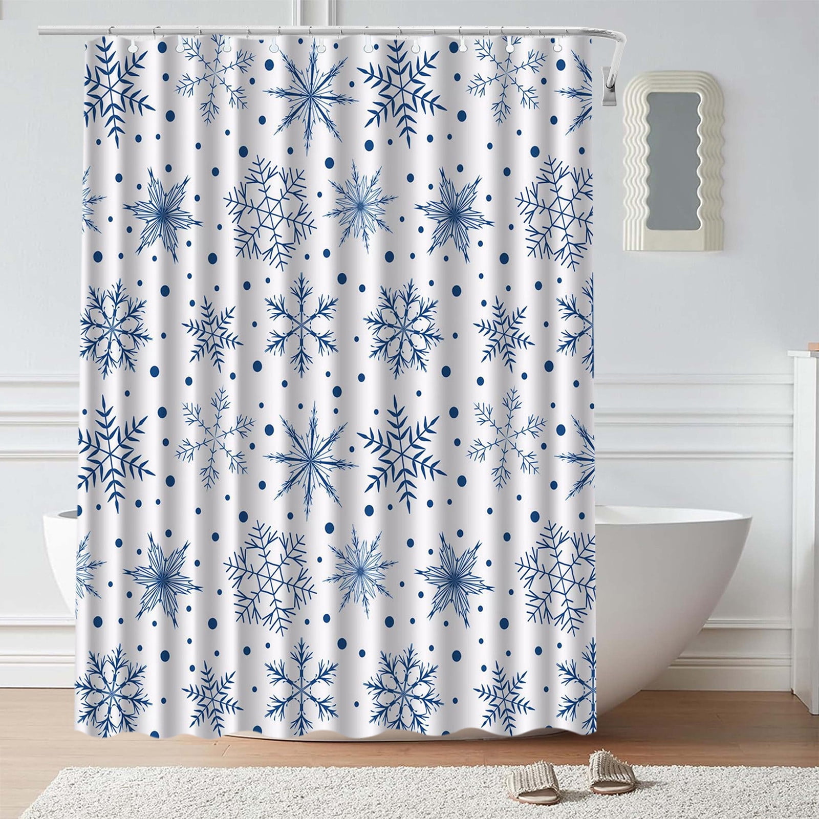 AuroraX Christmas Stall Shower Curtains 36" x 72" Fabric Winter Bath ...