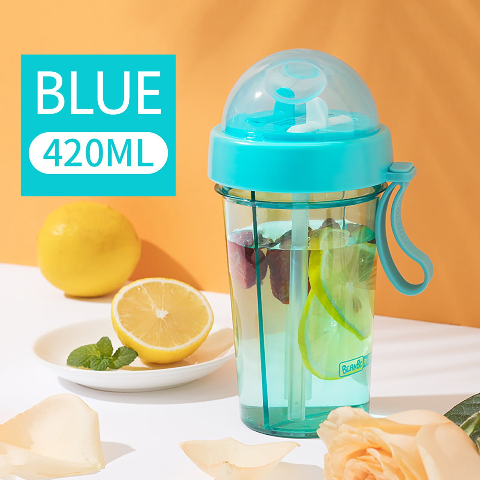 AuroraX Clear Water Bottles Running Water Bottles with Straw,Travel ...