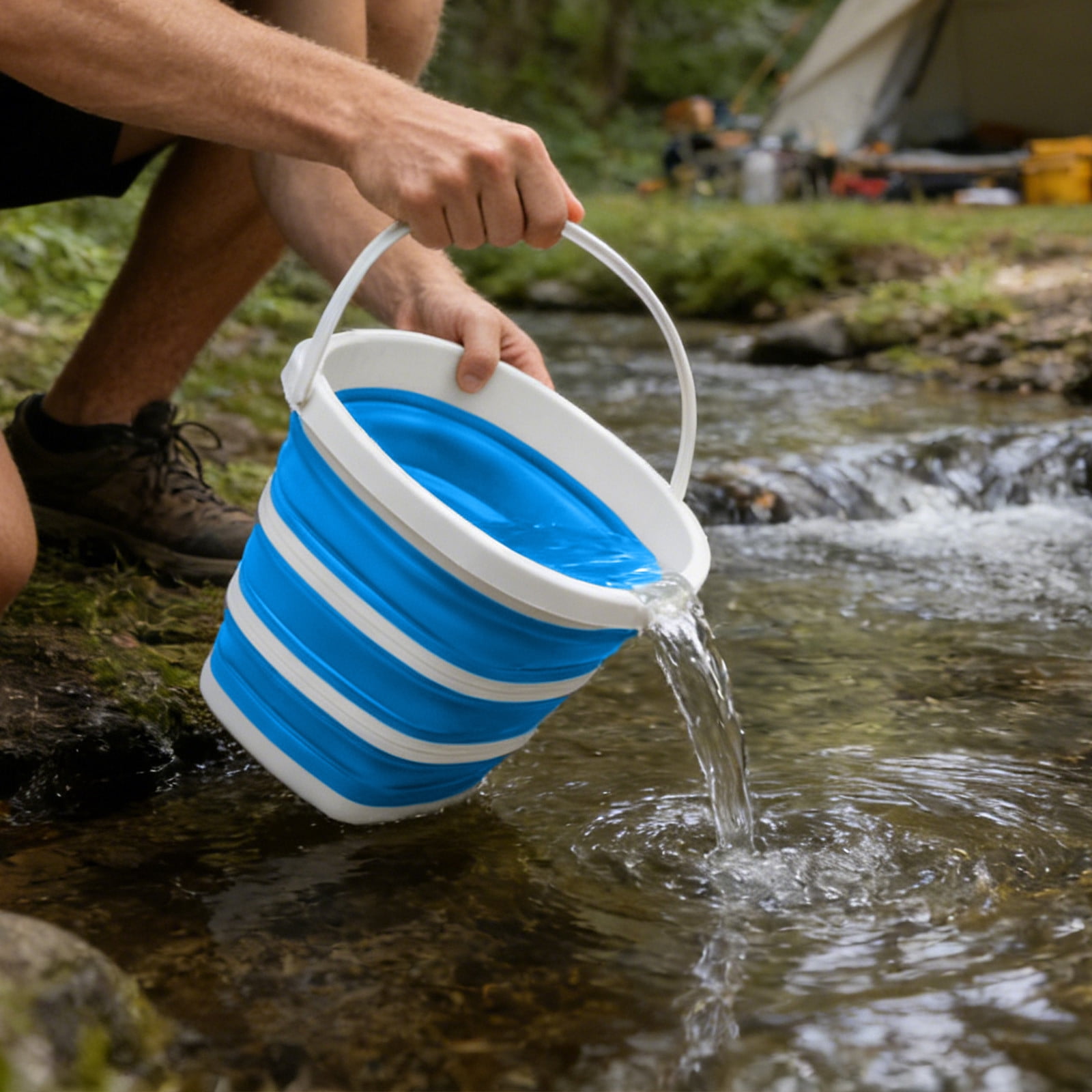 AuroraX Collapsible Bucket for Camping Foldable Water Bucket Outdoor ...
