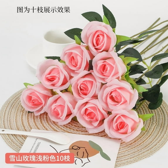 AuroraX Decorations Indoor Valentines Fake Roses,10 Pcs Decorative ...