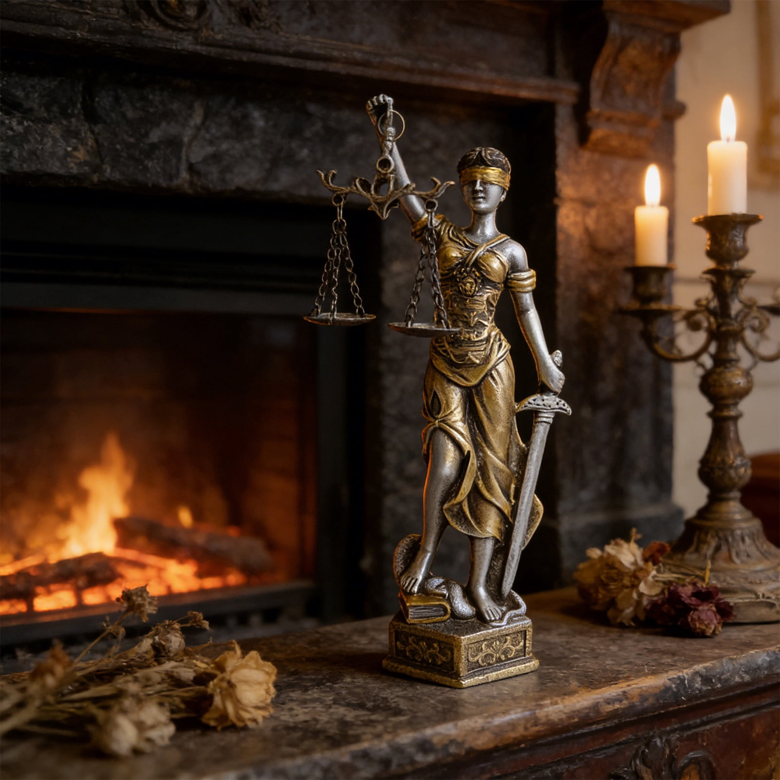 AuroraX Desk Statue office Decor 3D Sculpture Vintage Silver European ...
