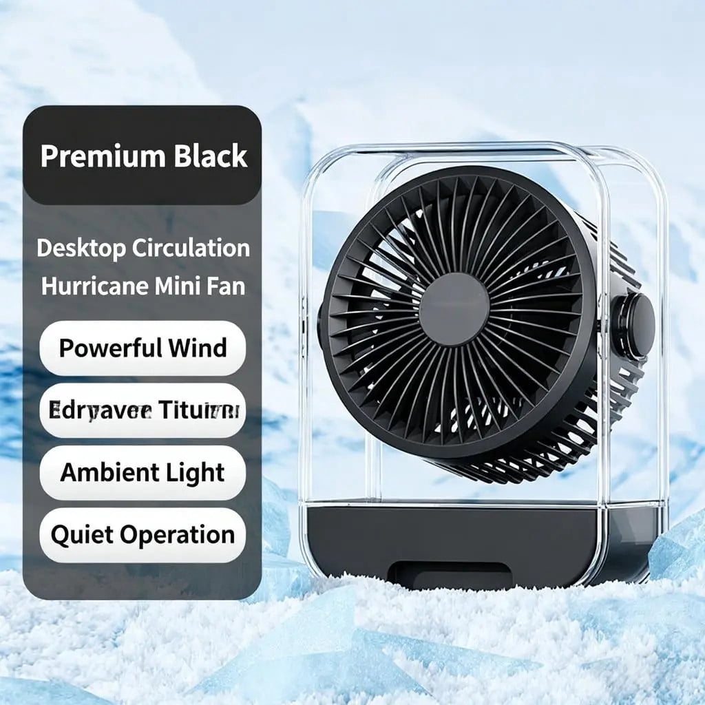 AuroraX Desktop Fan with Storage Rechargeable Circular Desk Fan ...