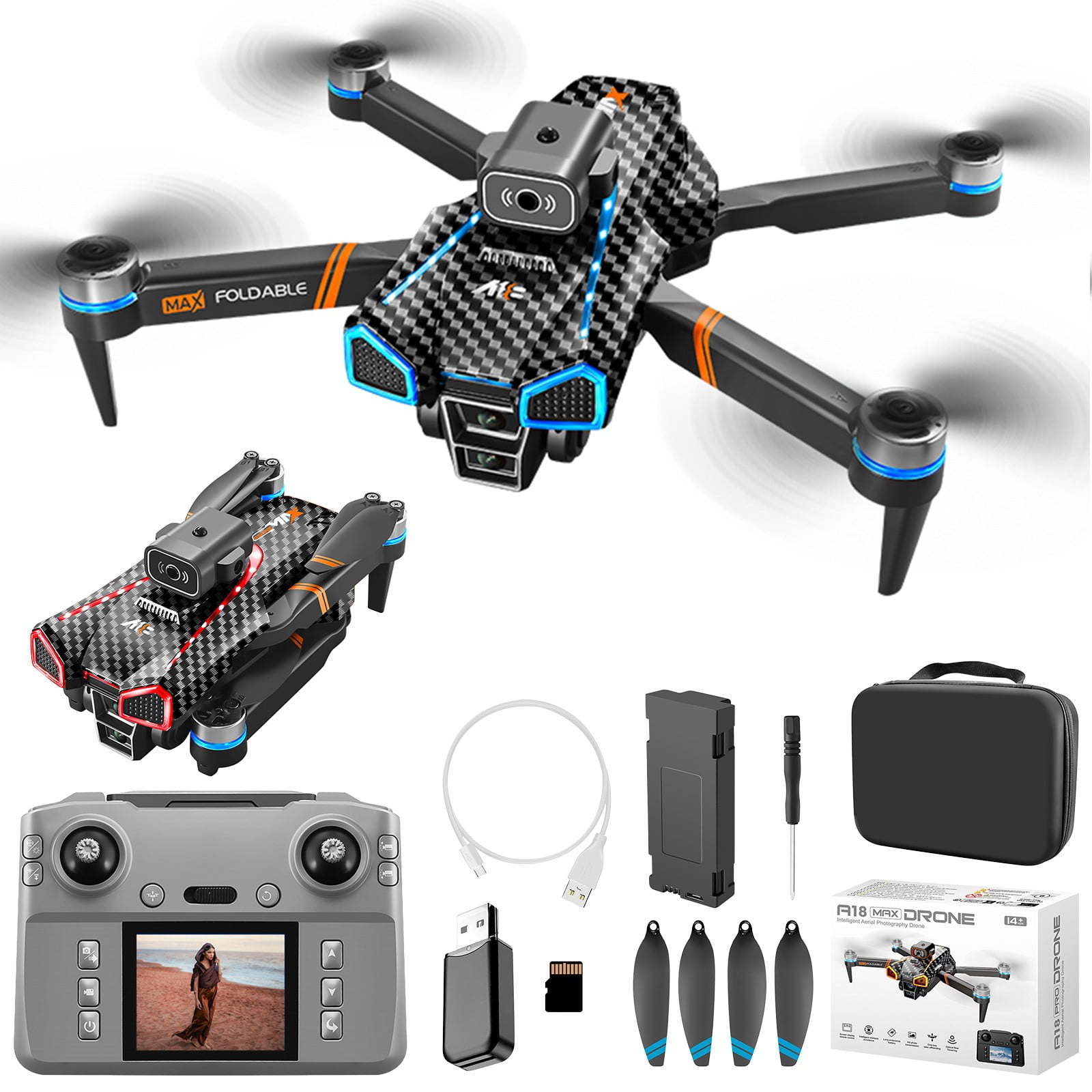 AuroraX Drone with Screen Built Into The Controller and Camera 1080p ...