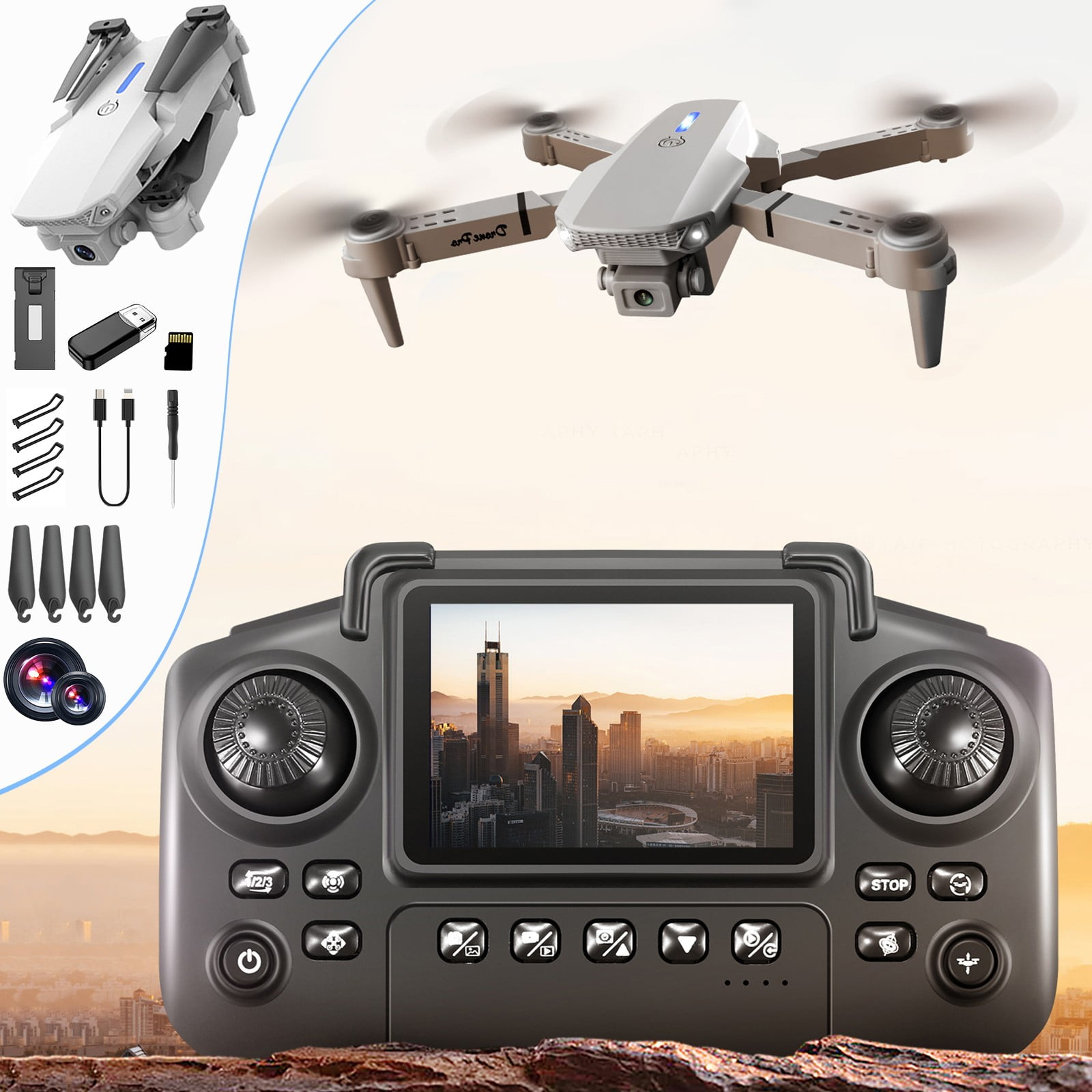 AuroraX Drone with Screen Built Into The Controller and Wifi & Camera ...