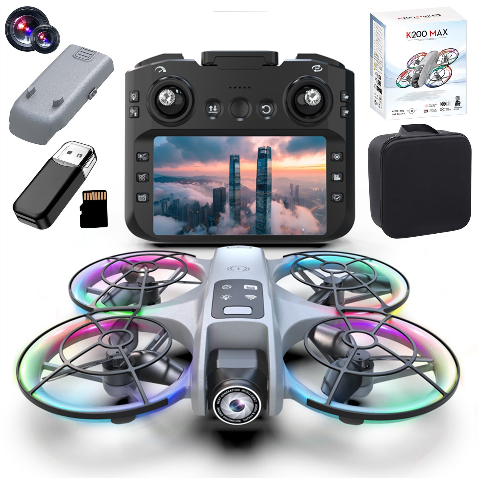 AuroraX Drone with Screen Controller and Camera 1080p Fpv Hover Drones ...