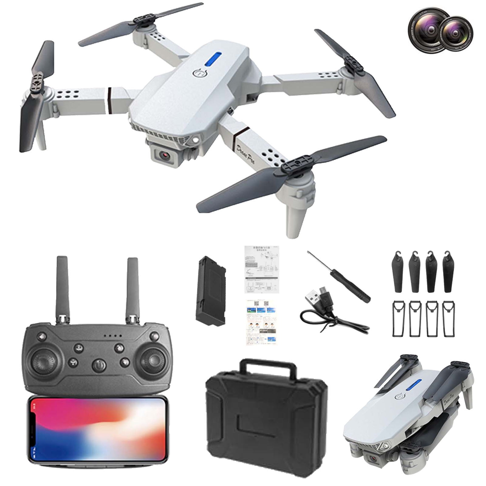 AuroraX Drone with Wifi and Dual Camera 1080p Fpv Hover Drones with 3 ...