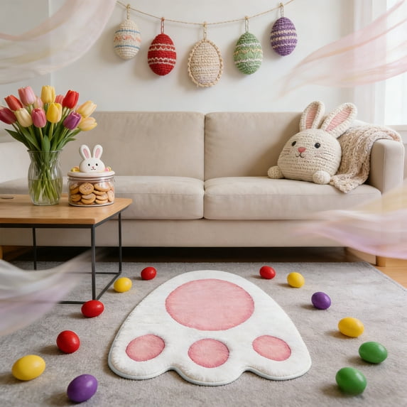 AuroraX Entrance Throw Rugs Front Door Mat,Funny Easter Bunny Indoor ...