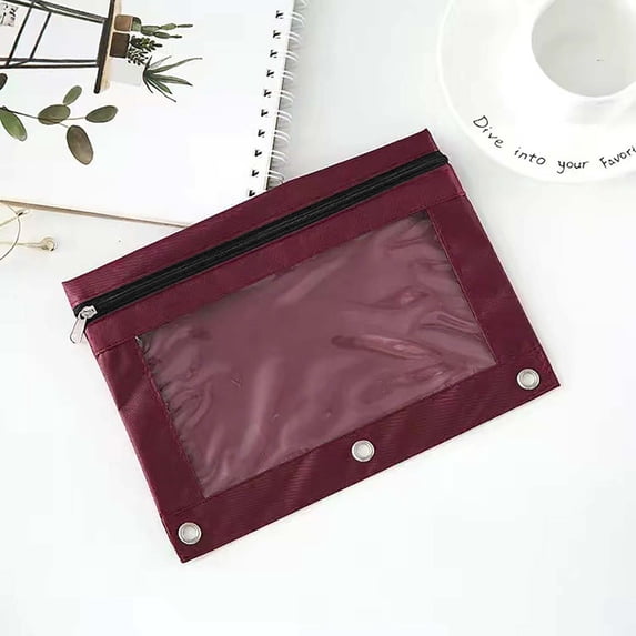 AuroraX Expanding Pencil Bags with Zipper,Clear Red Important Document ...