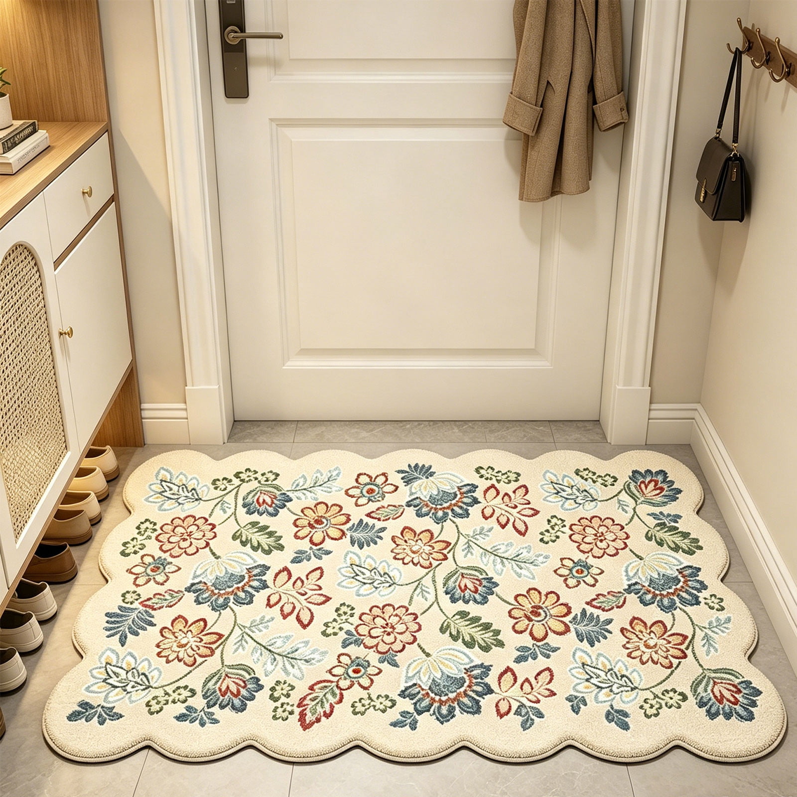 AuroraX Fan Shaped Anti Fatigue Mat Stain Resistant Kitchen Mat Dust ...